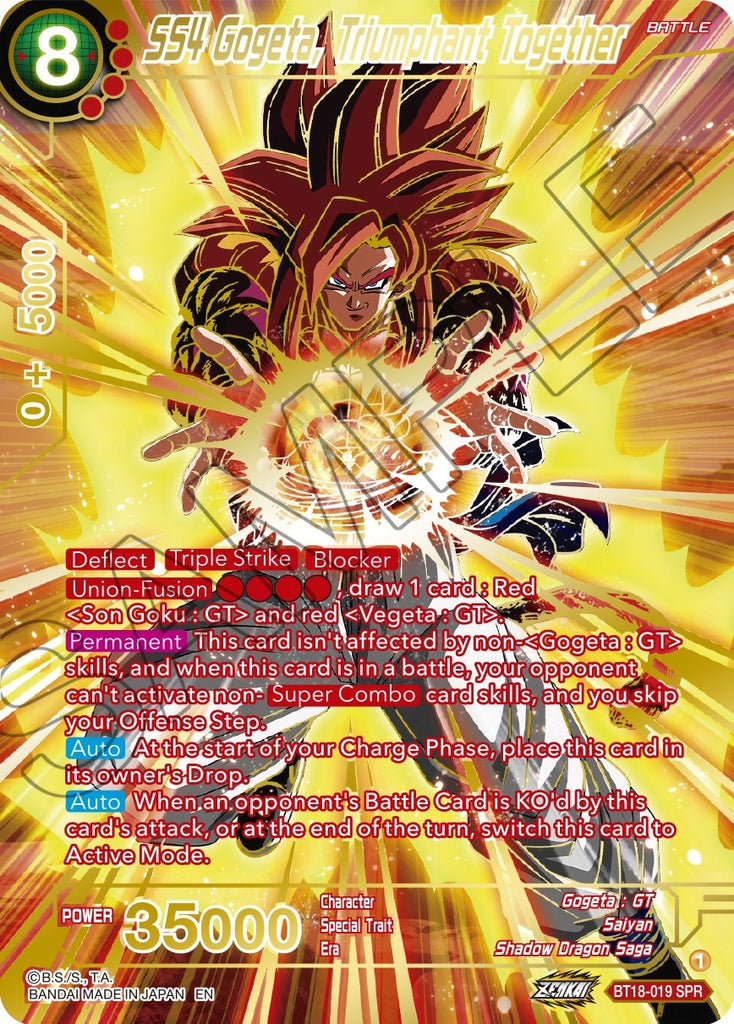 SS4 Gogeta, Triumphant Together (BT18-019) [Dawn of the Z-Legends]