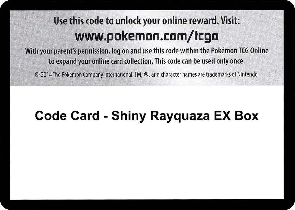 Code Card Shiny Rayquaza EX Box [AOR]